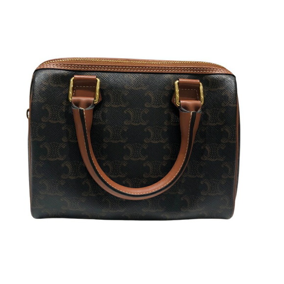 Celine | Bags | Celine Triomphe Pattern Small Boston Brown | Poshmark
